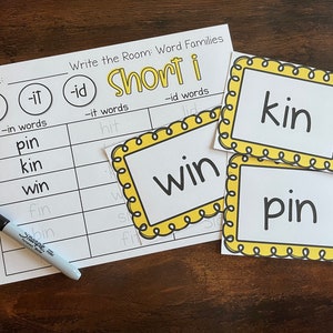 Word Family Write the Room: Short I CVC Words - Etsy