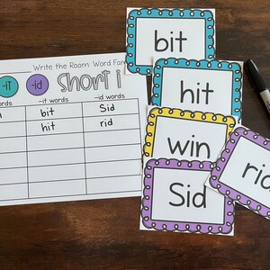 Word Family Write the Room: Short I CVC Words - Etsy
