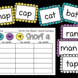 Word Family Write the Room: Short A CVC Words - Etsy