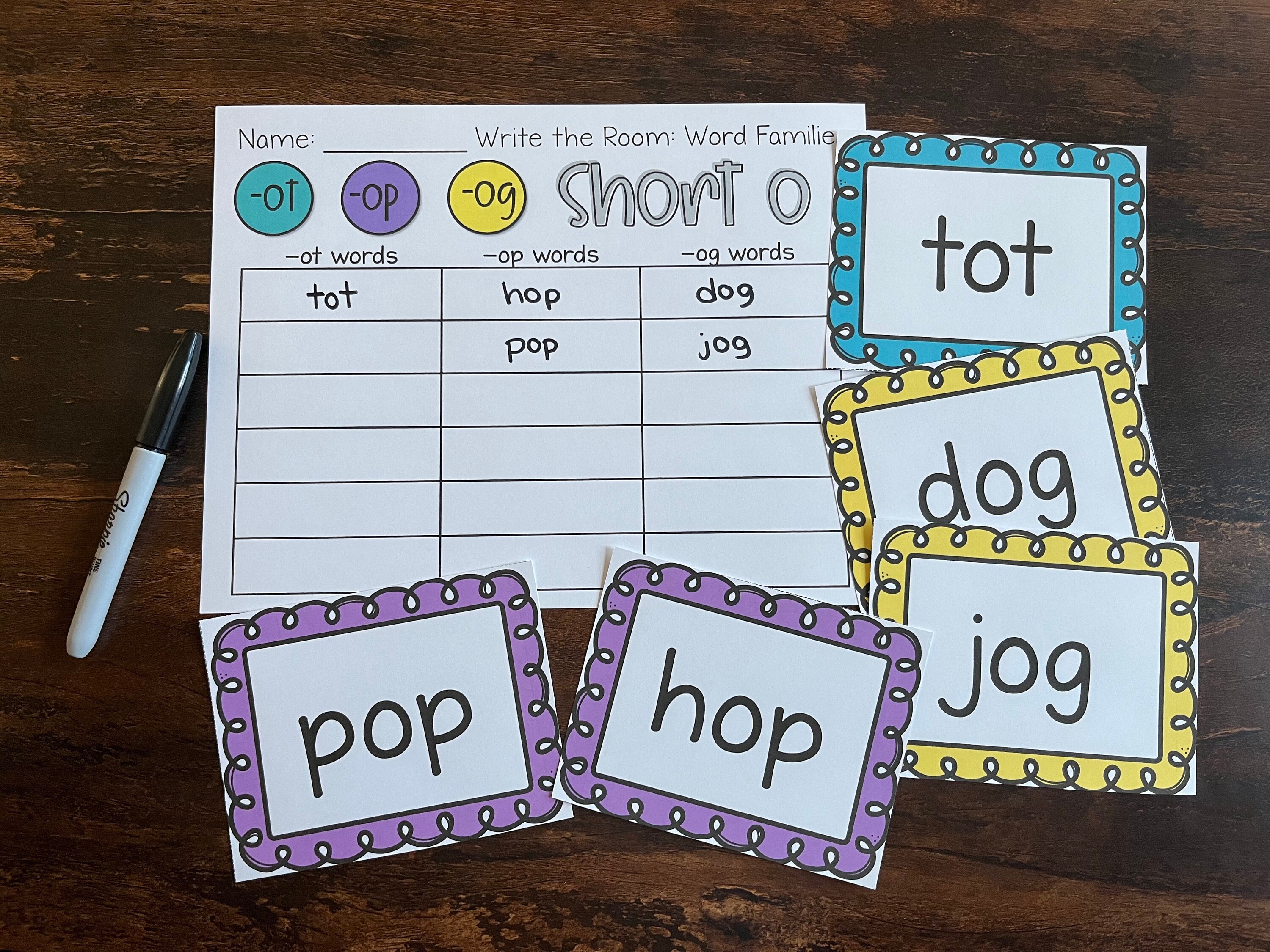 Word Family Write the Room: Short O CVC Words Active - Etsy