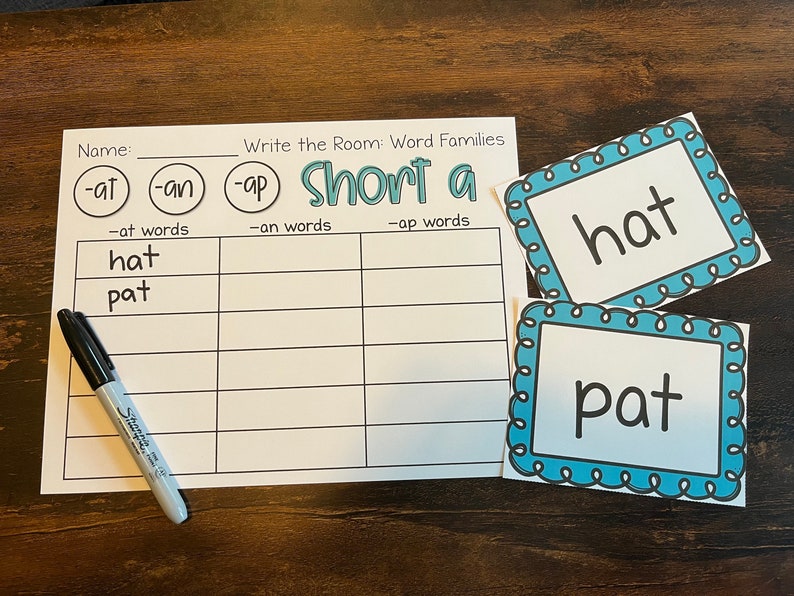 Word Family Write the Room: Short A CVC Words - Etsy