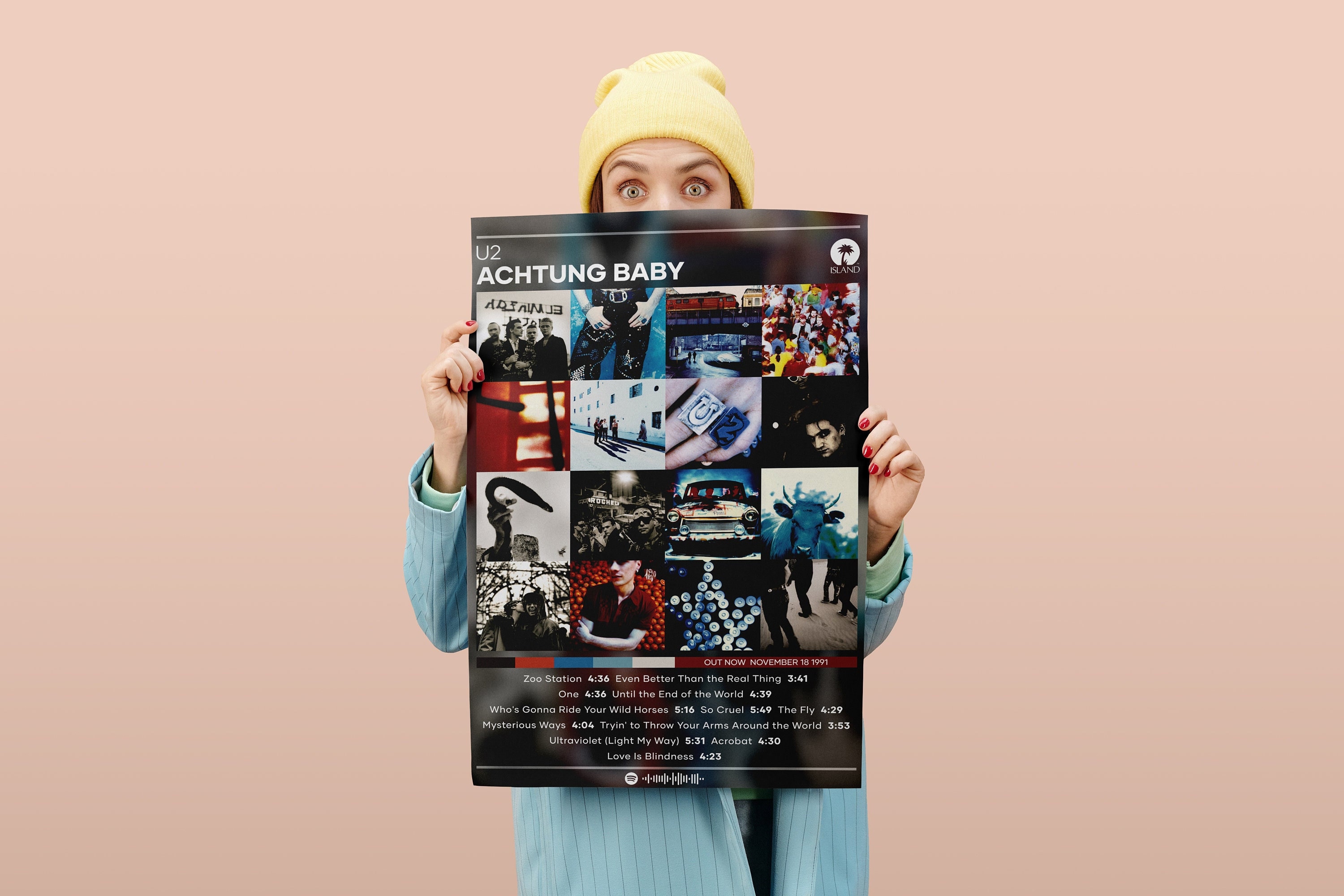 U2 Poster | Achtung Baby Poster | 4 Colors | Album Poster Prints sold ...