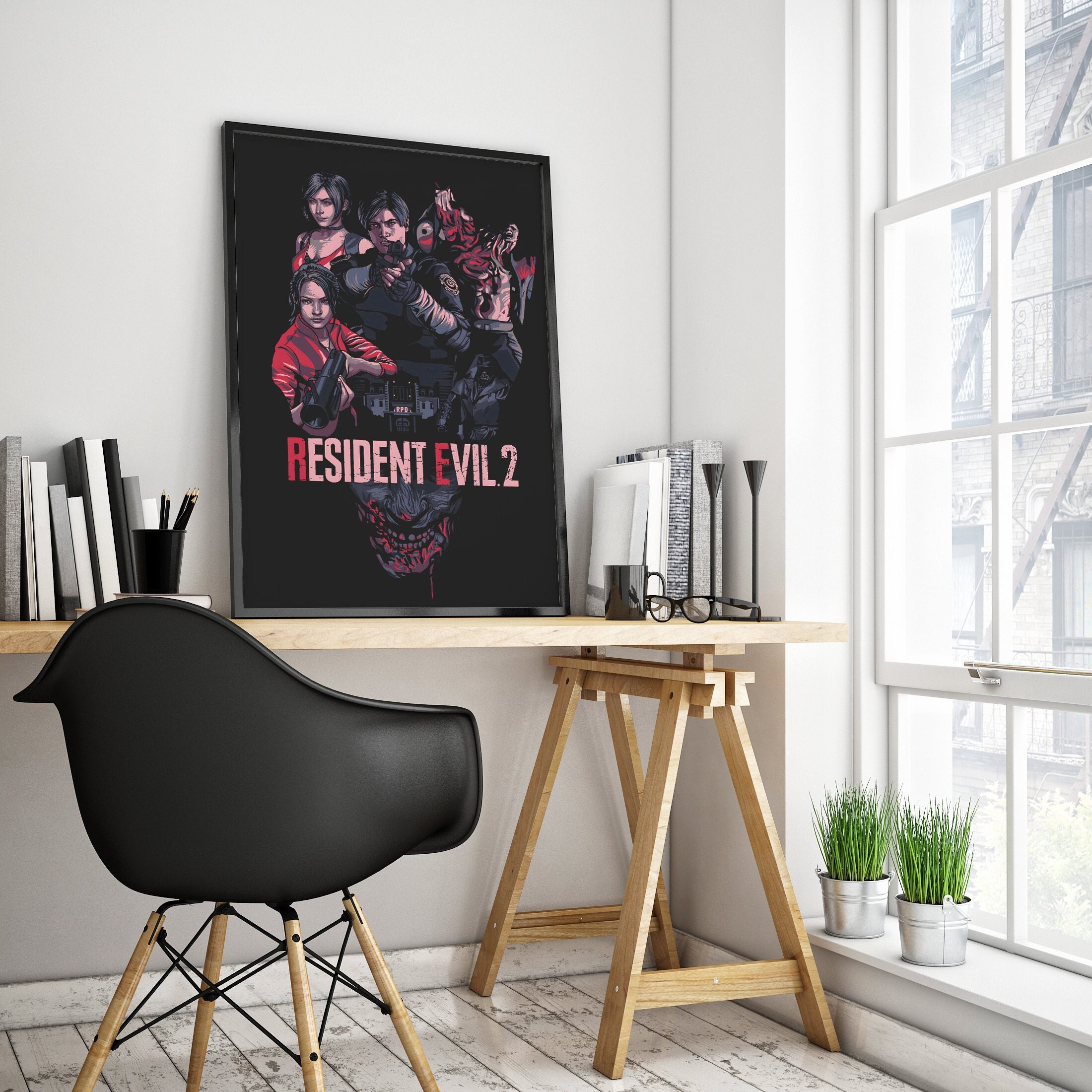 Resident Evil 2 Poster | Resident Evil Print | Gaming Poster | Video ...