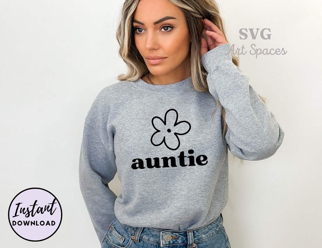 Auntie Svg, Flower for Aunt Svg Files, Inspirational PNG, Minimal Art ...