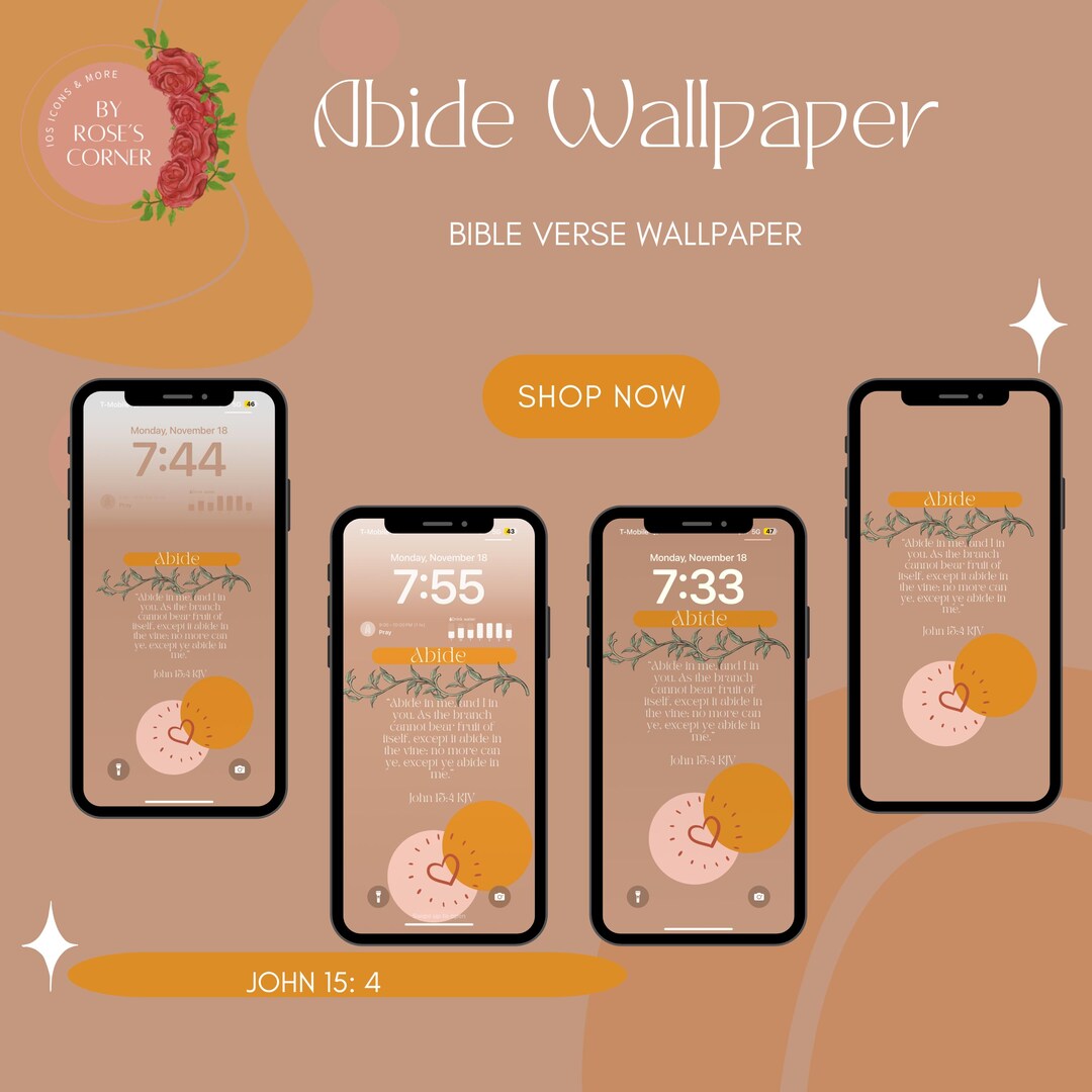 ABIDE BIBLE VERSE Wallpaper | Instant Download| Digital Download ...