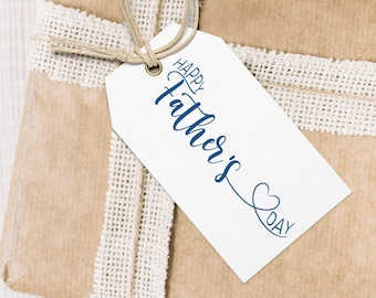Printable Fathers Day Gift Tag From Daughter or Son, Happy Fathers Day ...