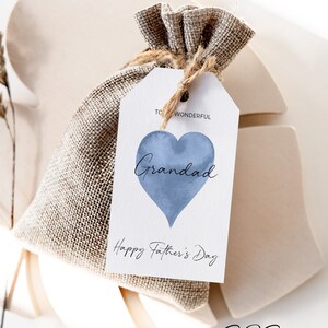 Printable Fathers Day Gift Tag for Grandad, Happy Fathers Day Tags ...