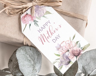 Mothers Day Gift Tag, Happy Mothers Day Tags PRINTABLE, Happy Mothers ...