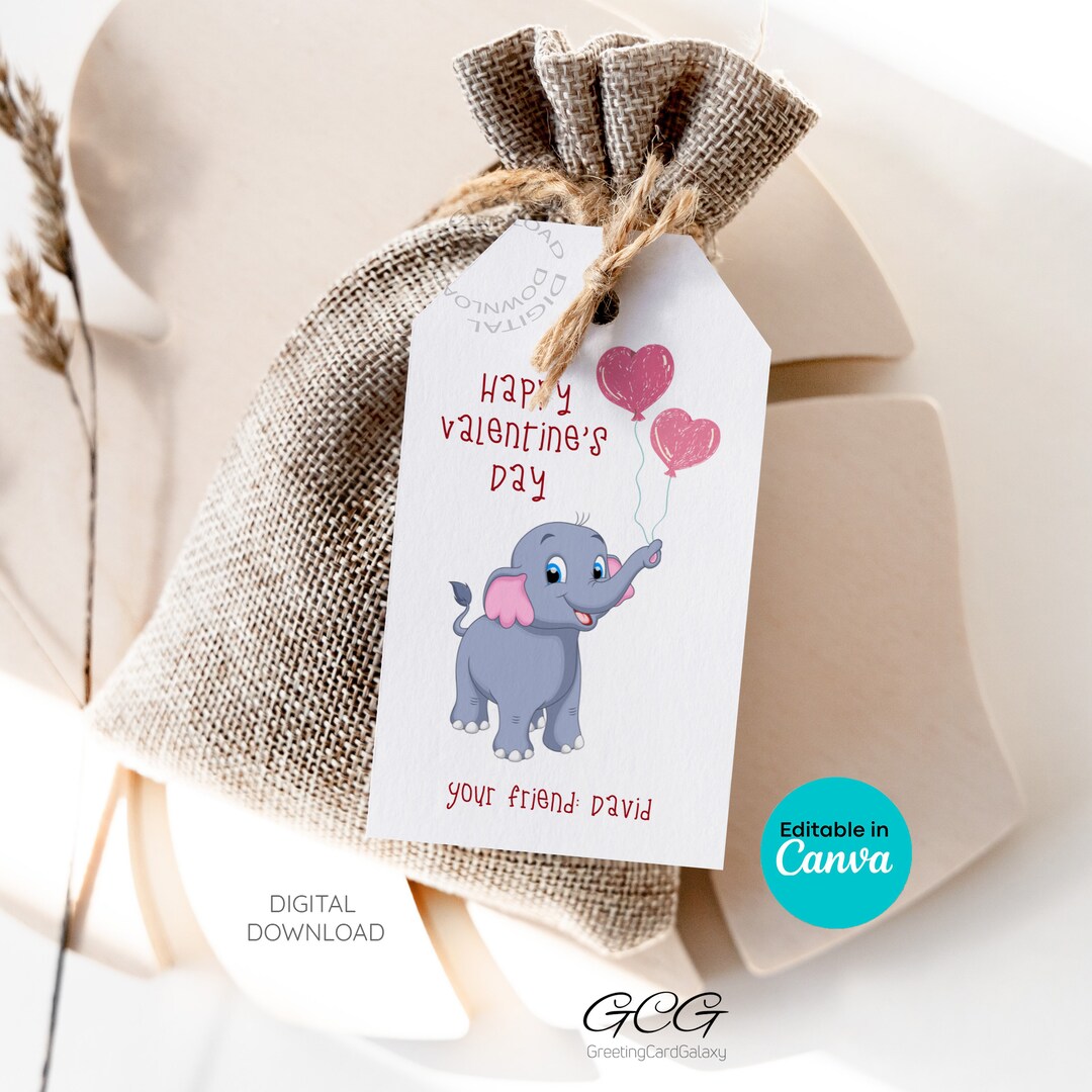 Printable EDITABLE Valentine Tags for Kids, Valentine Gift Tags, Happy ...