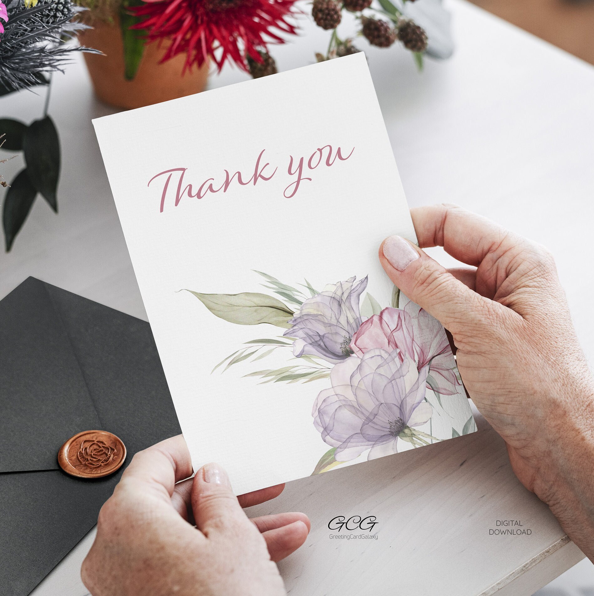 Printable Thank You Card, Digital Thank You Card, Thank You Card ...