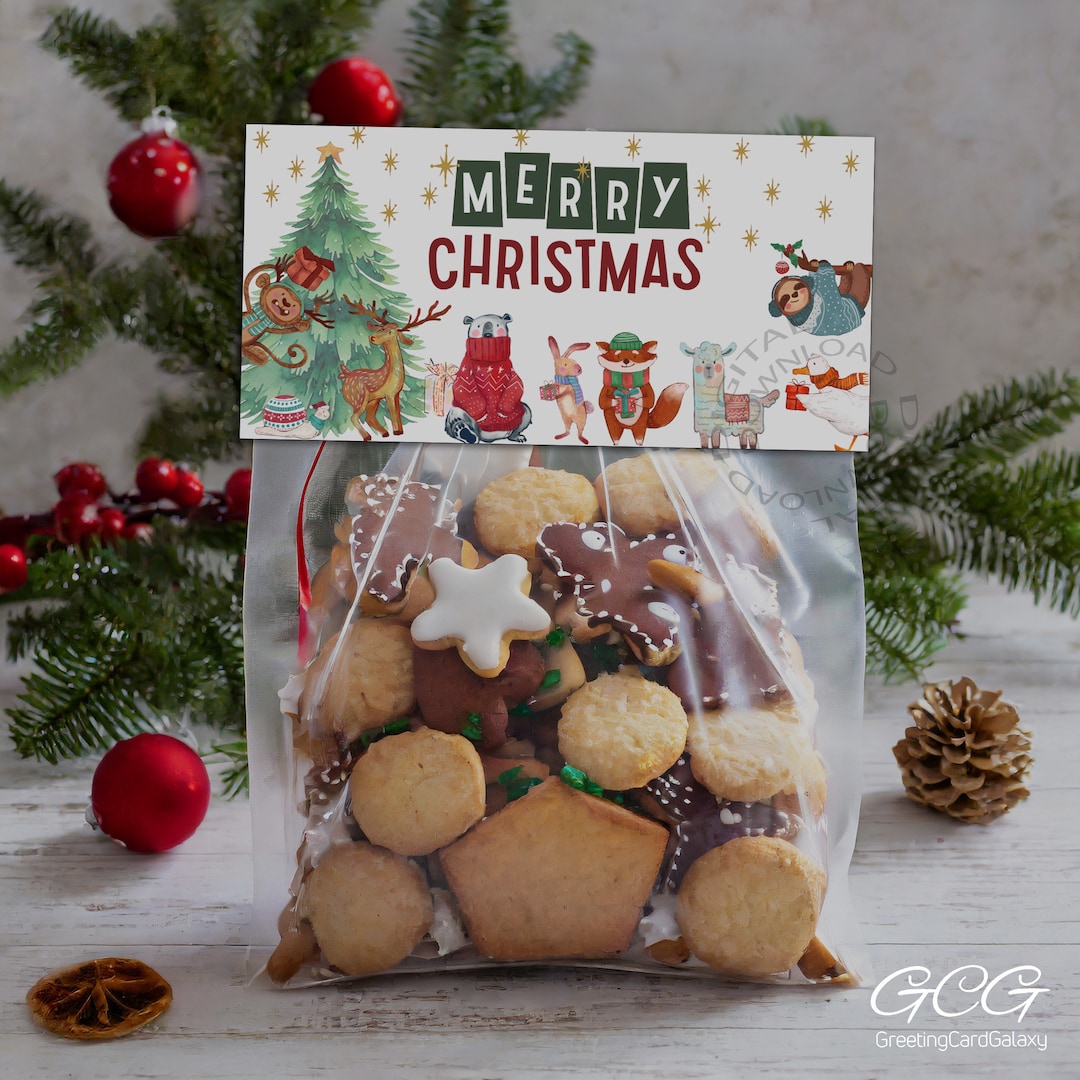 Merry Christmas Treat Bag Topper for Kids, Christmas Favor, PRINTABLE ...