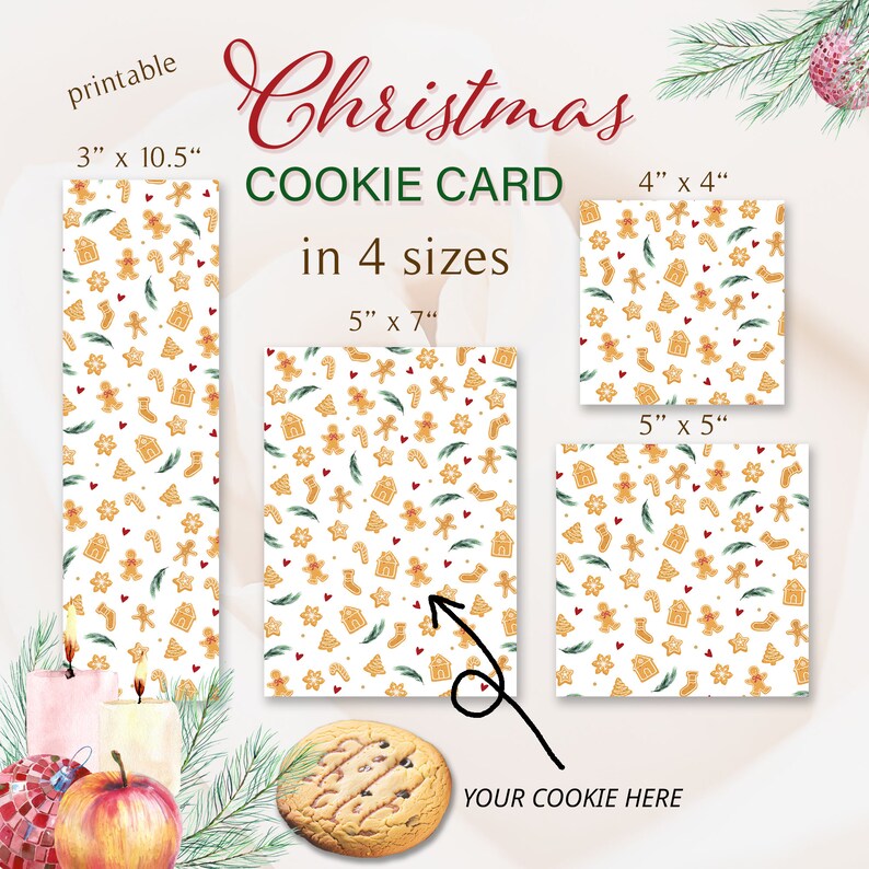 Printable Cookie Box Backers in 4 Sizes, Christmas Cookie Backer ...