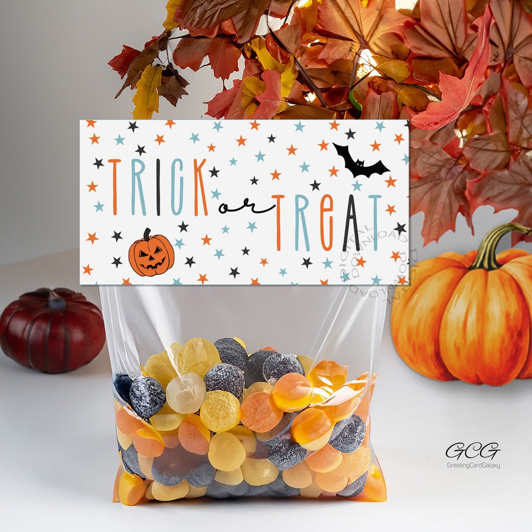 Halloween Treat Bag Topper Trick or Treat, Halloween Treat Bag Topper ...