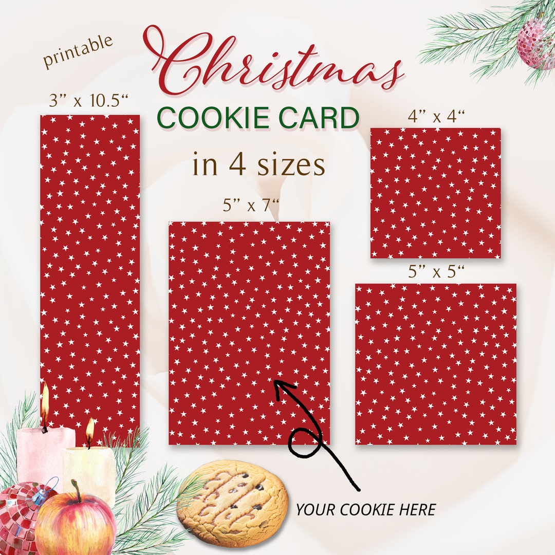 Printable Cookie Box Backers in 4 Sizes, Christmas Cookie Backer ...