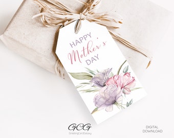 Mothers Day Gift Tag, Happy Mothers Day Tags PRINTABLE, Happy Mothers ...