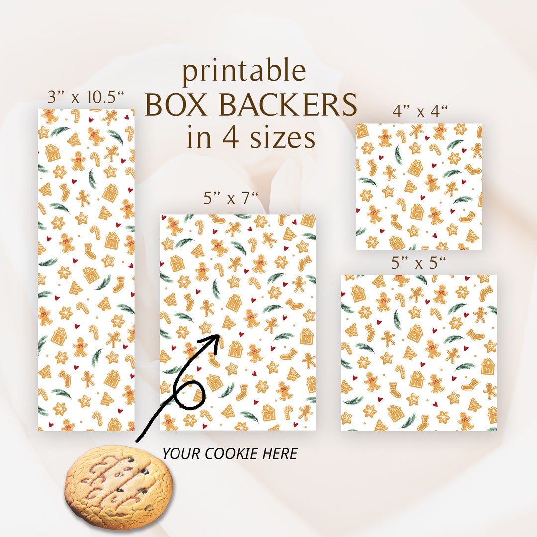 Printable Cookie Box Backers in 4 Sizes Christmas Cookie - Etsy