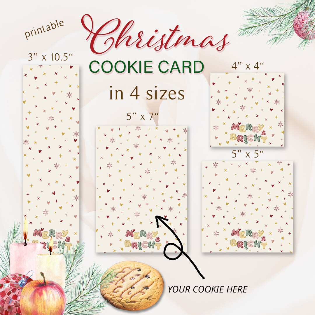 Printable Cookie Box Backers in 4 Sizes, Christmas Cookie Backer ...