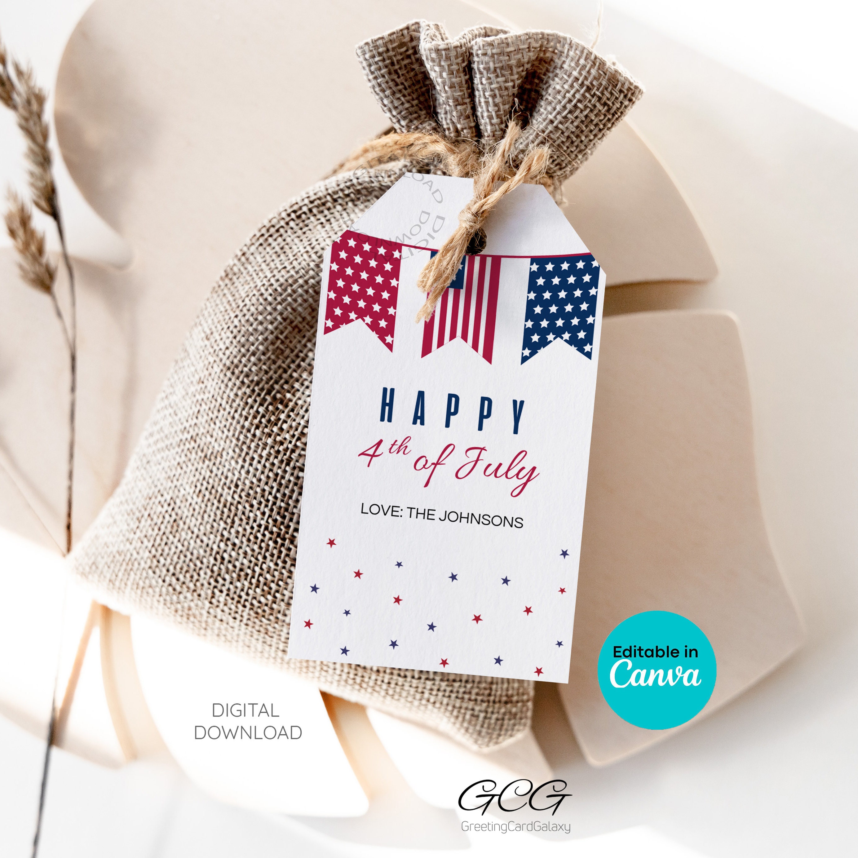 Editable Happy 4th of July Tags, Editable 4th of July Gift Tags, Happy ...