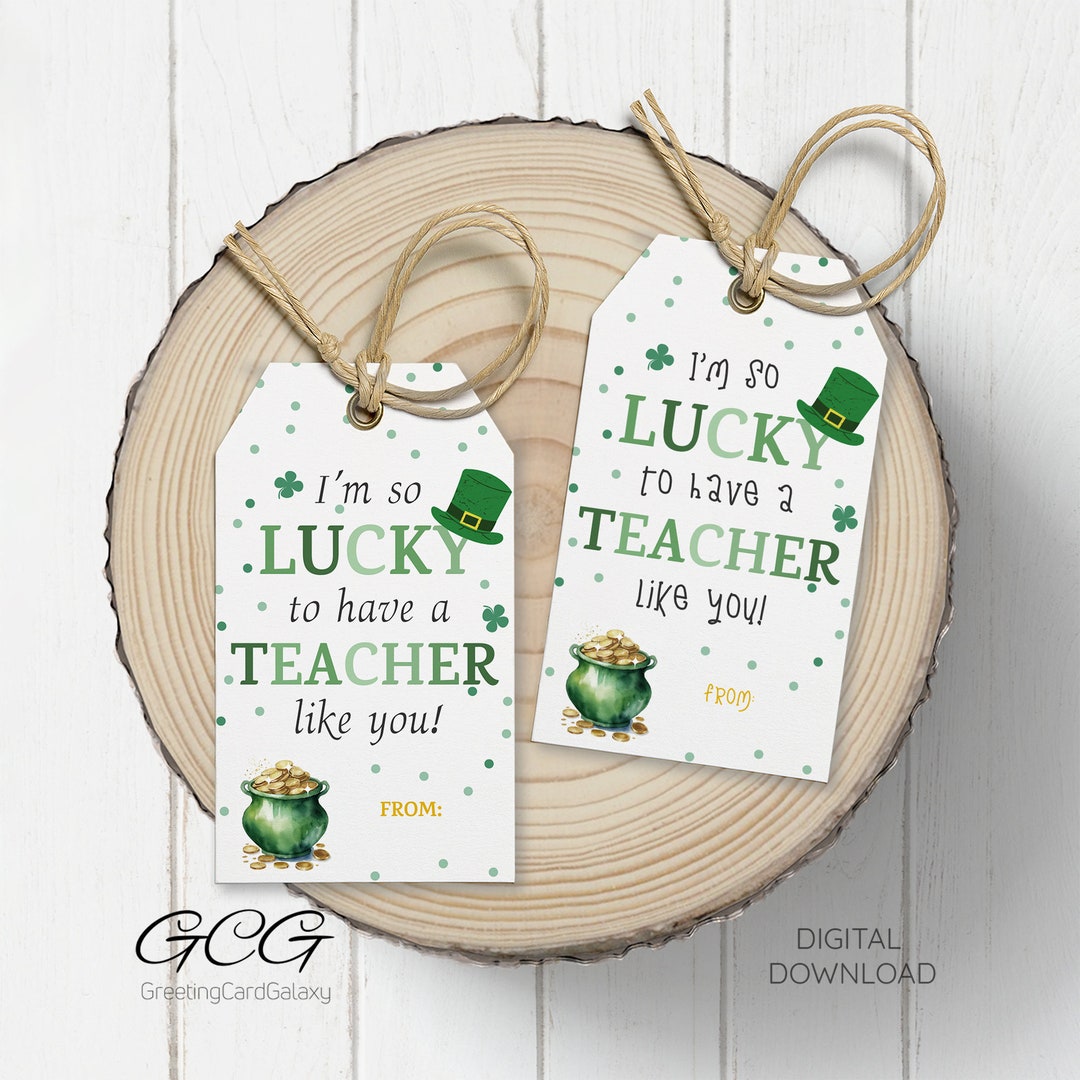 Printable St Patricks Day Tags, St Patricks Day Kids Tag for Teacher ...