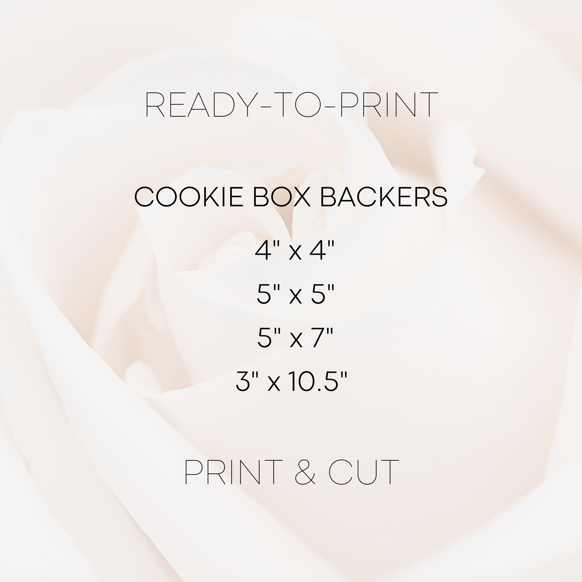 Printable Cookie Box Backers in 4 Sizes, Christmas Cookie Backer ...