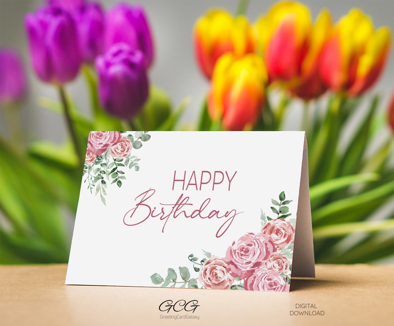 Happy Birthday Card, Digital Birthday Card, Printable Happy Birthday ...