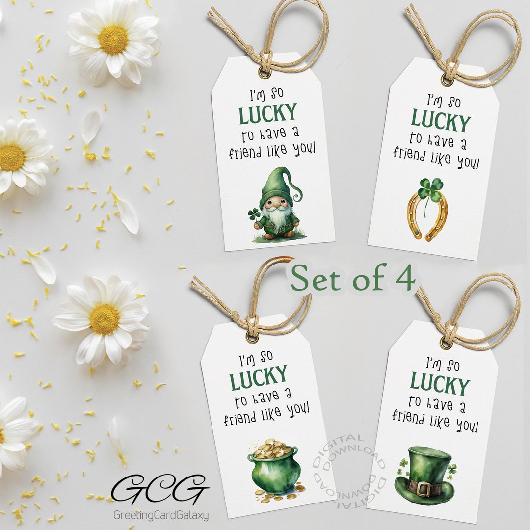 Printable St Patricks Day Tags Set of 4, St Patricks Lucky to Have Tags ...