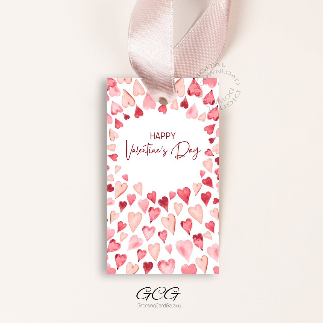 Printable Valentines Tags, Happy Valentines Day Gift Tag, Valentine ...