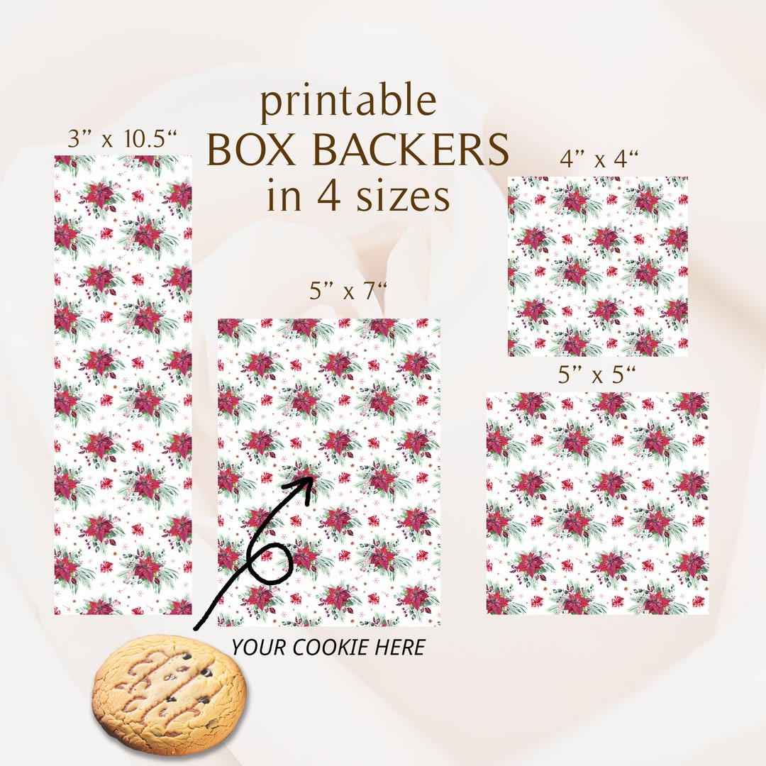 Printable Cookie Box Backers in 4 Sizes Christmas Cookie - Etsy