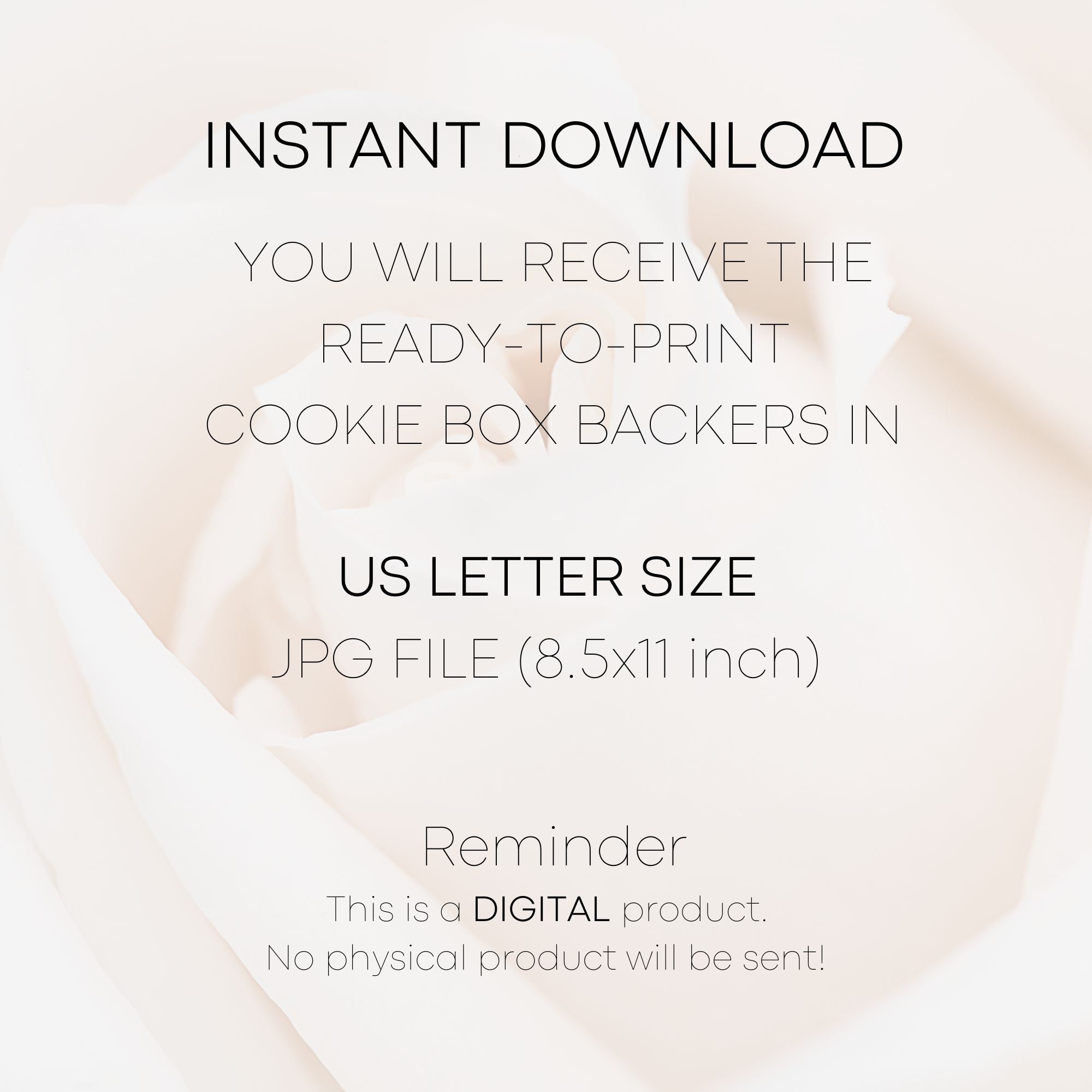 Printable Cookie Box Backers in 4 Sizes, Christmas Cookie Backer ...