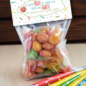 Back to School Treat Bag Topper, PRINTABLE First Day of School Cookie ...