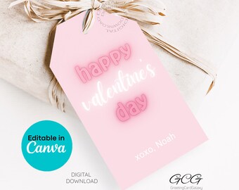 Printable Valentines Tags, Happy Valentines Day Gift Tag, Valentine ...