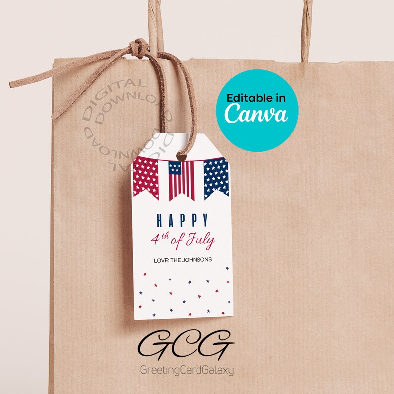 Editable Happy 4th of July Tags, Editable 4th of July Gift Tags, Happy ...