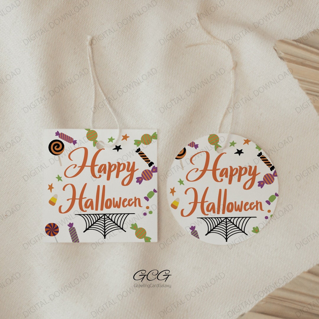 Happy Halloween Tag, Halloween Printable Tags, Halloween Gift Tags ...