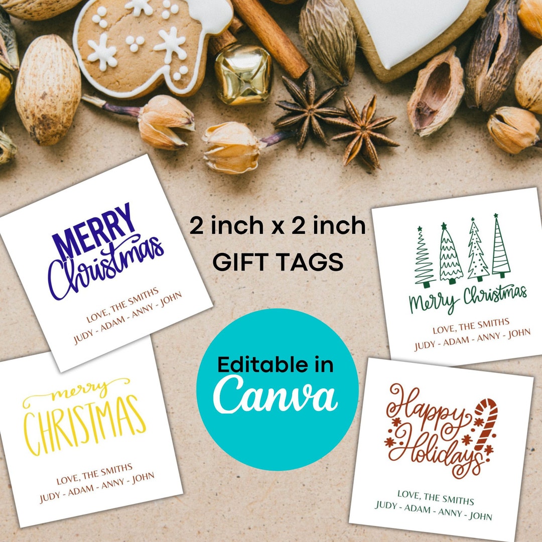PRINTABLE Editable Christmas Gift Tag Editable Christmas - Etsy