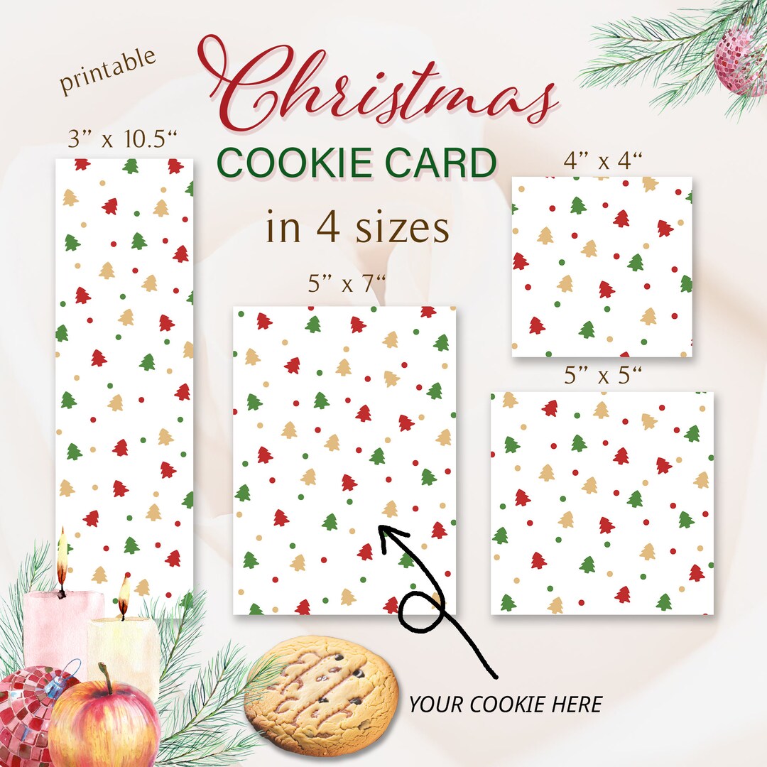 Printable Cookie Box Backers in 4 Sizes, Christmas Cookie Backer ...