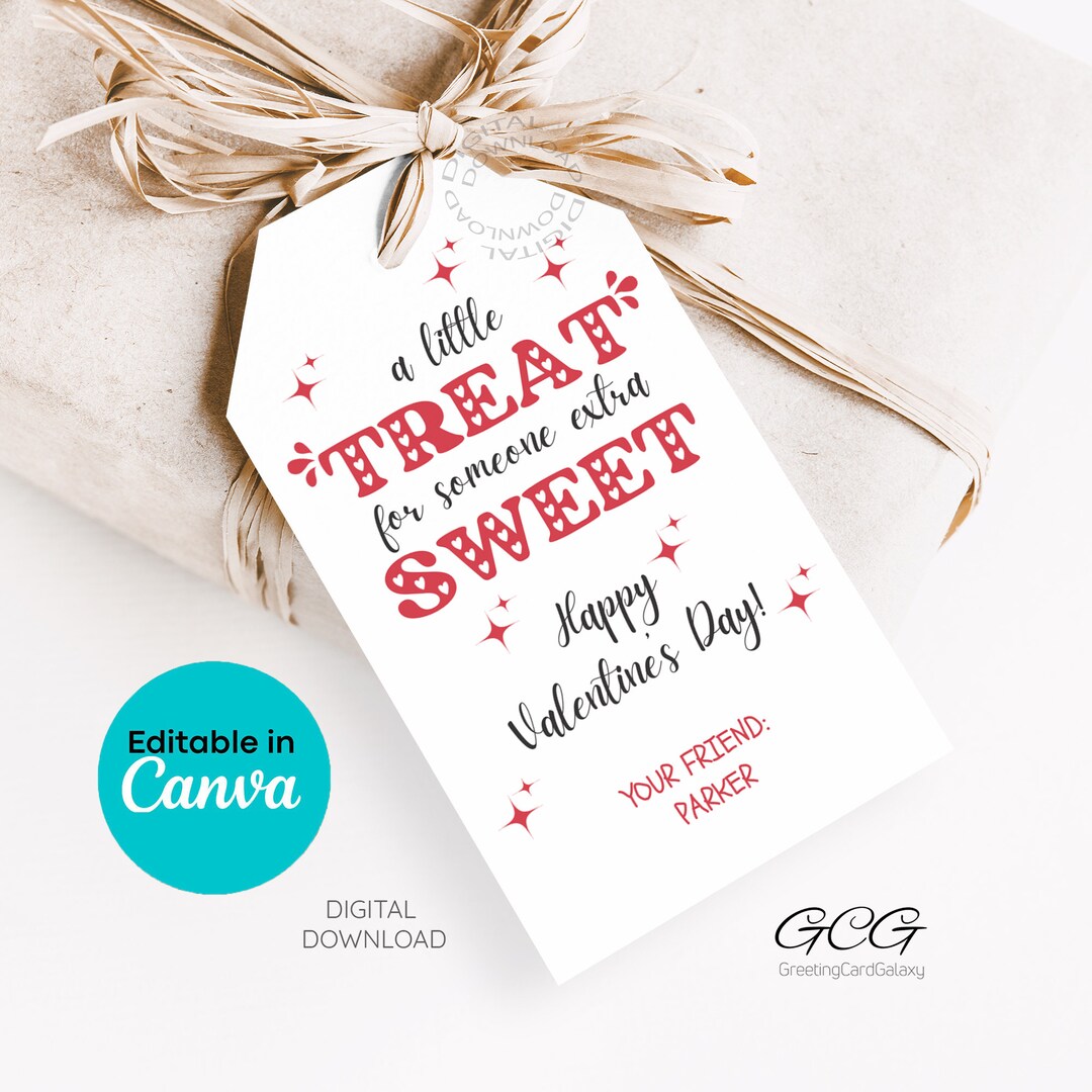 PRINTABLE Editable Valentine Gift Tags, Happy Valentines Day Gift Tag ...