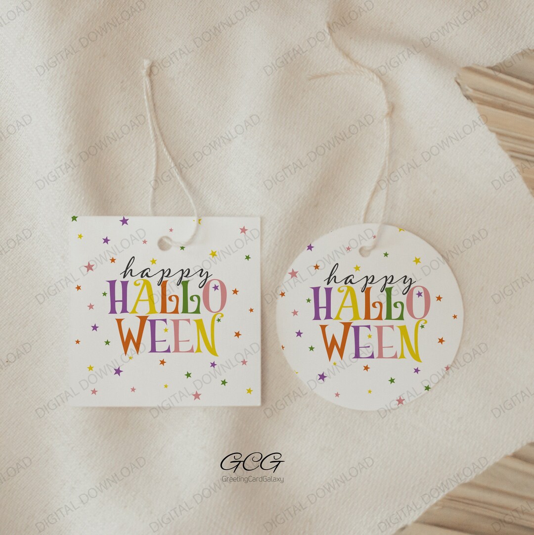 Happy Halloween Tag, Halloween Printable Tags, Halloween Gift Tags ...