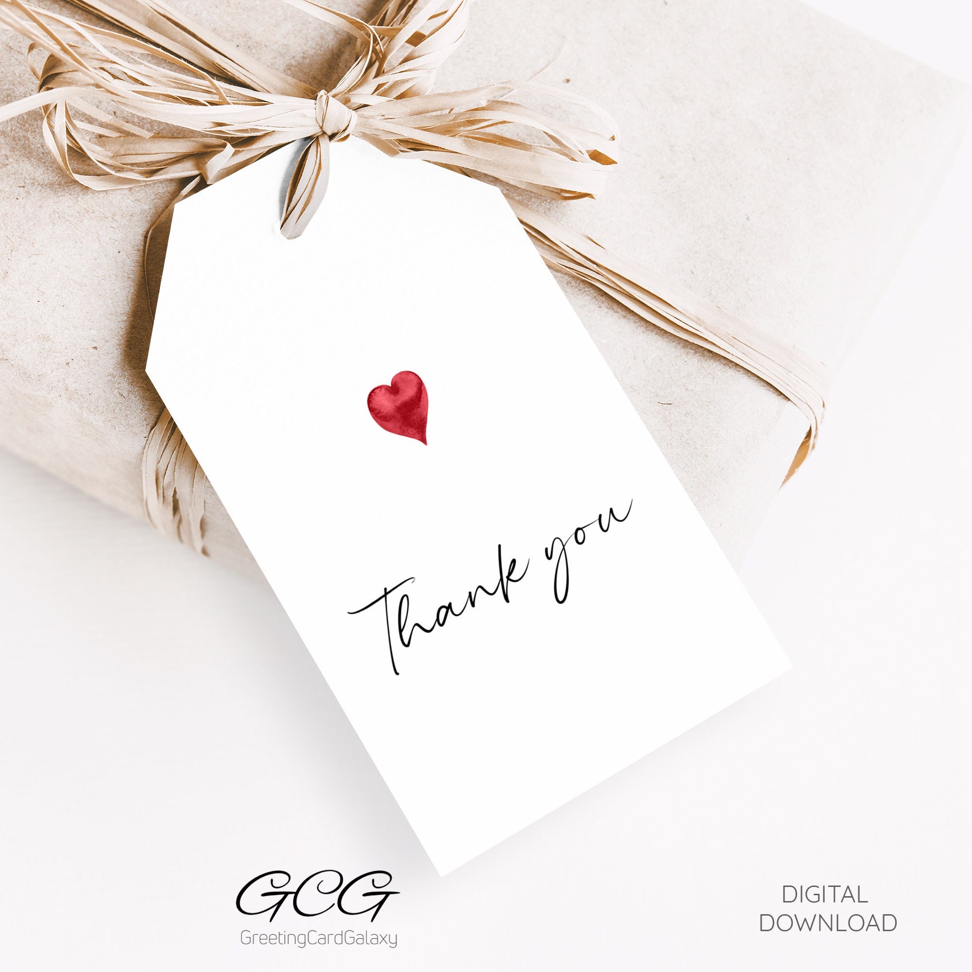 Thank You Tags, Thank You Gift Tag PRINTABLE, Minimalist Printable Gift ...
