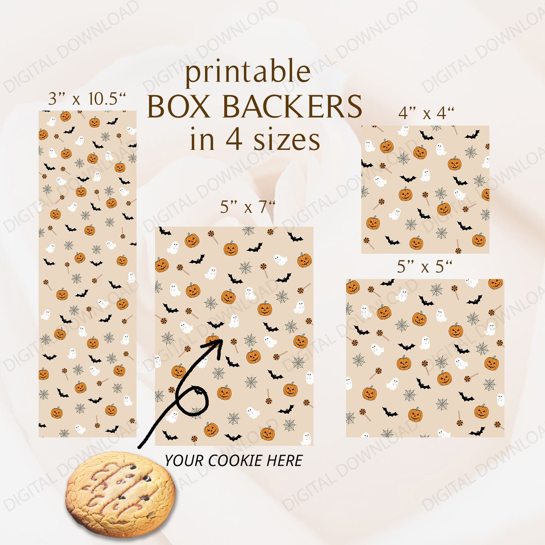 Halloween Printable Cookie Box Backers in 4 Sizes, Halloween PRINTABLE ...