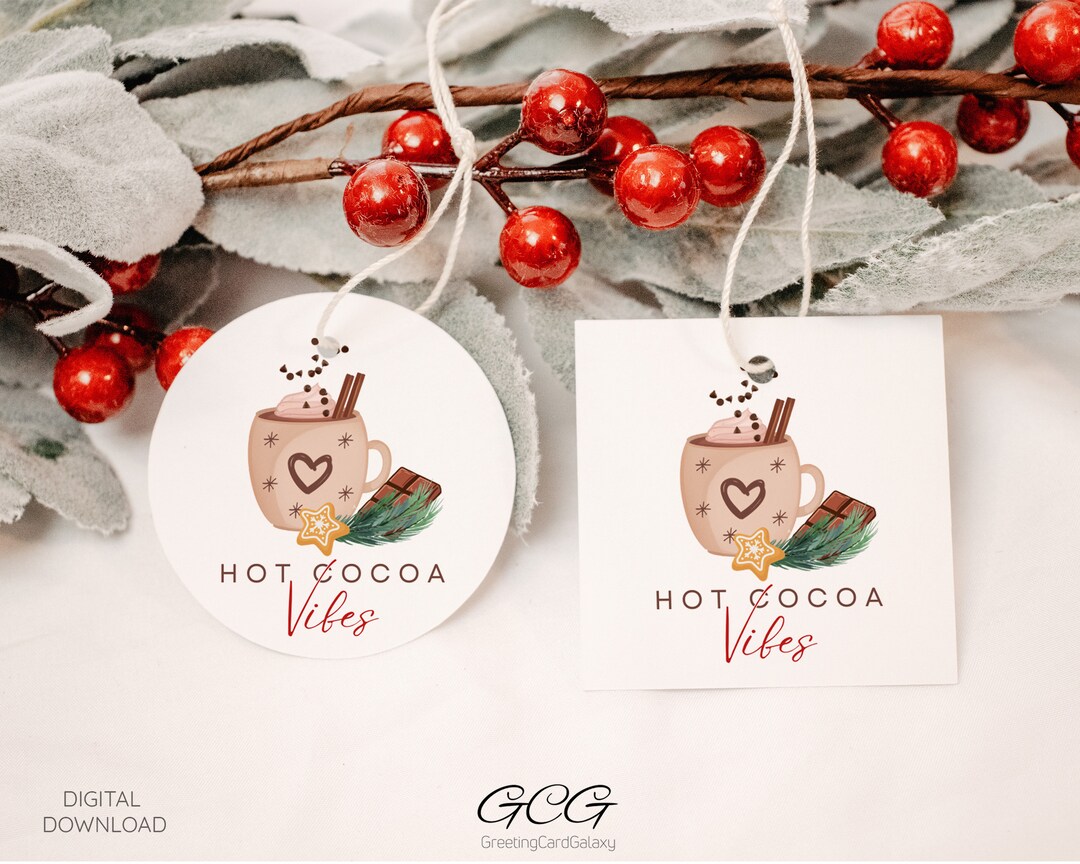 Hot Cocoa Tags, Hot Cocoa Gift Tag, Hot Cocoa Tag, Hot Cocoa Favors ...