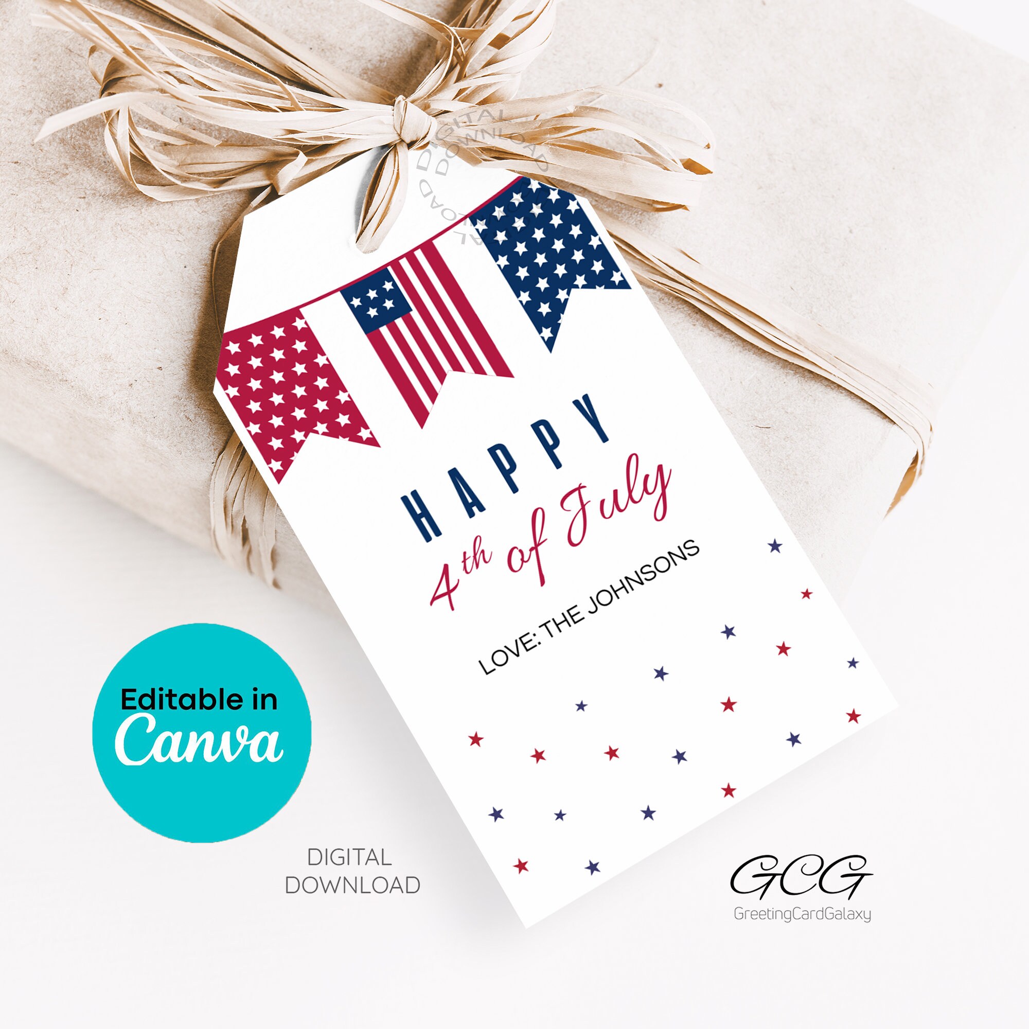 Editable Happy 4th of July Tags, Editable 4th of July Gift Tags, Happy ...