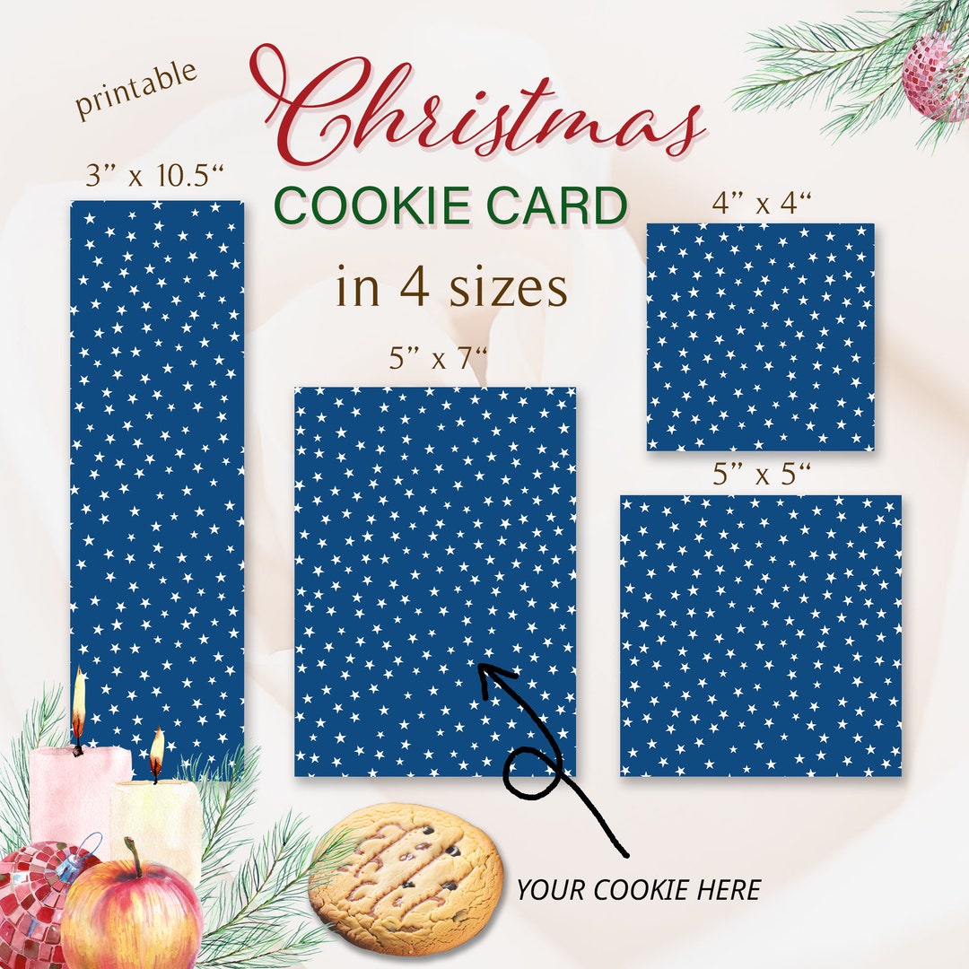 Printable Cookie Box Backers in 4 Sizes, Christmas Cookie Backer ...
