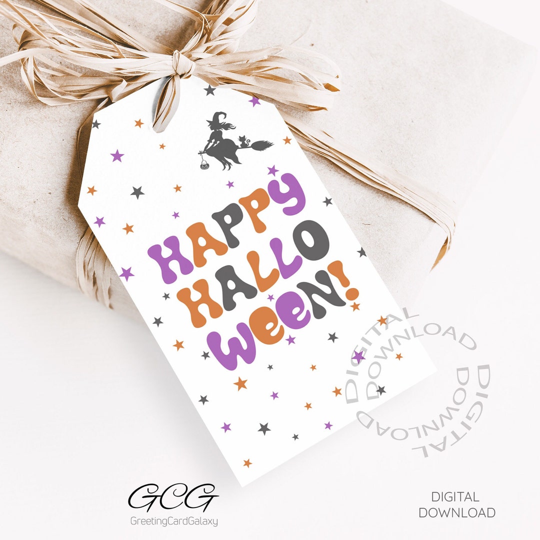 Happy Halloween Tag, Halloween Printable Tags, Halloween Witchy Gift ...