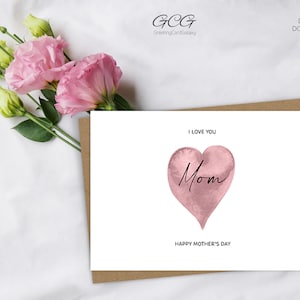 Printable Mothers Day Card I Love You Mom, Happy Mothers Day PRINTABLE ...