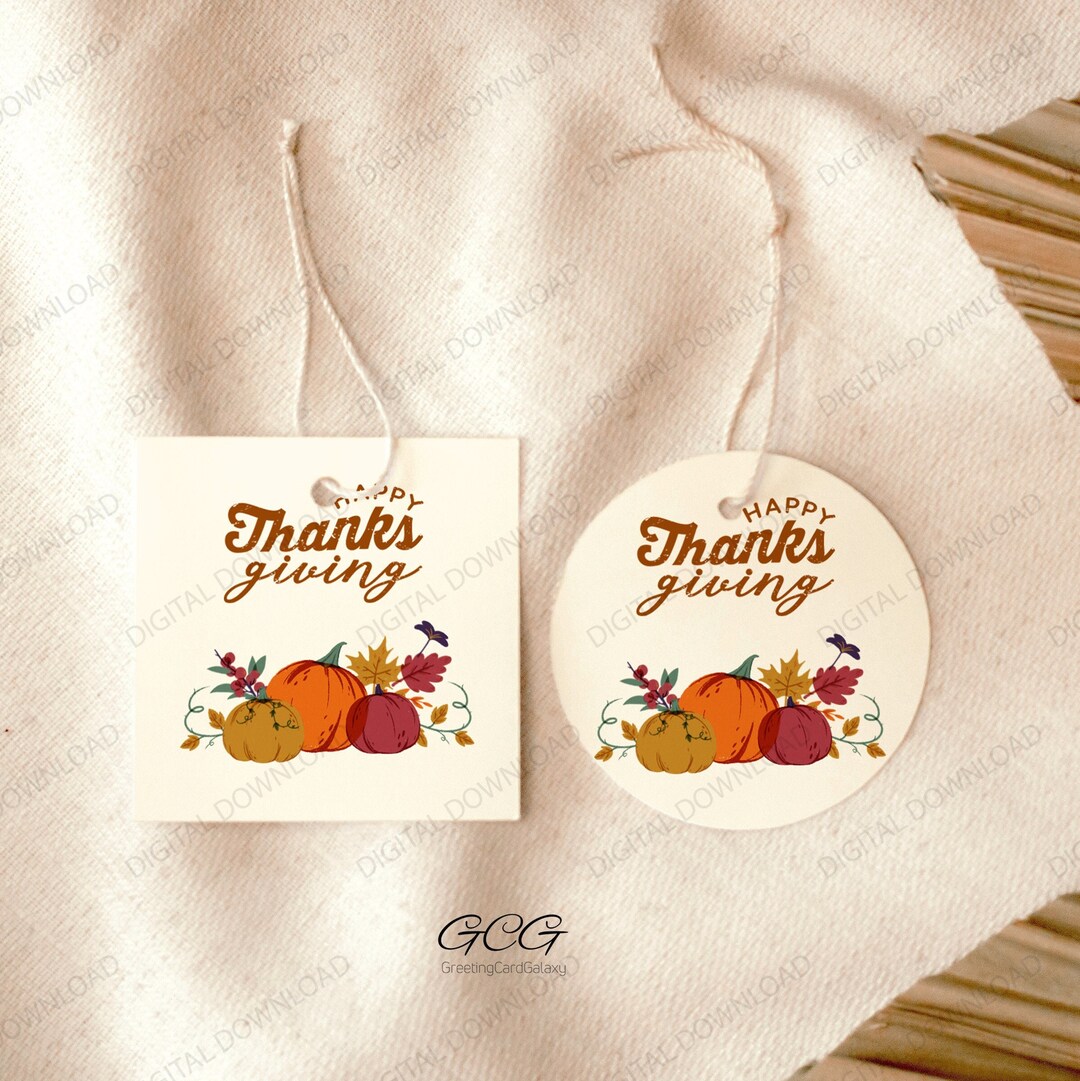 Happy Thanksgiving Tags, Thanksgiving Cookie Tag, PRINTABLE ...