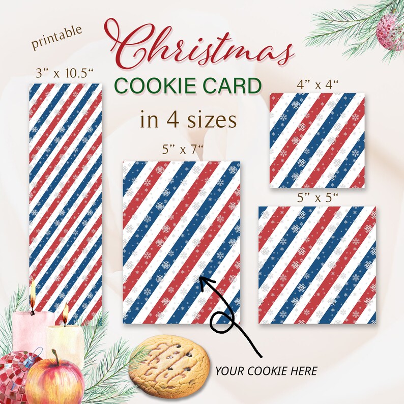 Printable Cookie Box Backers in 4 Sizes, Christmas Cookie Backer ...