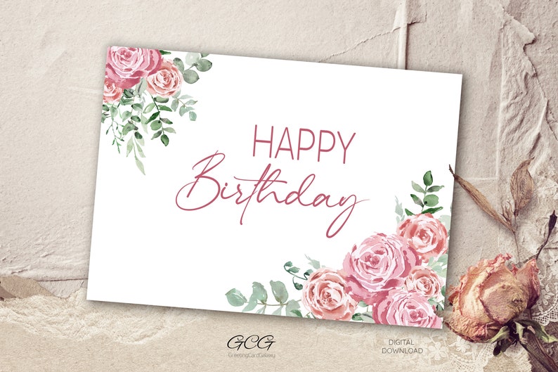 Happy Birthday Card, Digital Birthday Card, Printable Happy Birthday ...