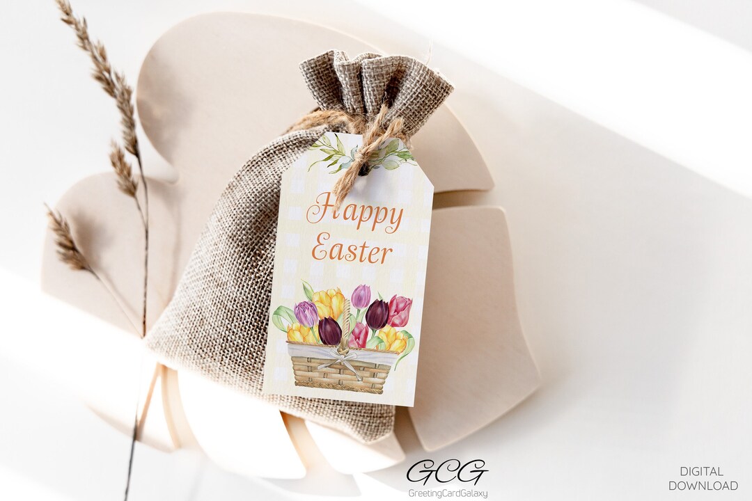 Happy Easter Gift Tag, Easter Tags PRINTABLE, Teacher Easter Gift Tag ...