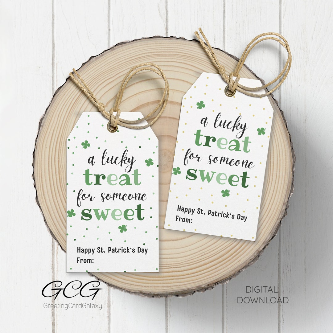 Printable St Patricks Day Tags, Kids St Patricks Day Gift Tag, Lucky ...