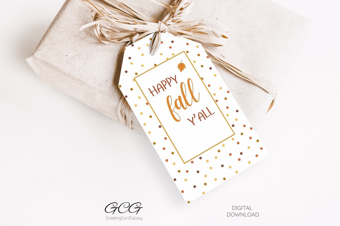 Fall Tag Happy Fall Yall Gift Tag, Fall Gift Tag PRINTABLE, Hello Fall ...